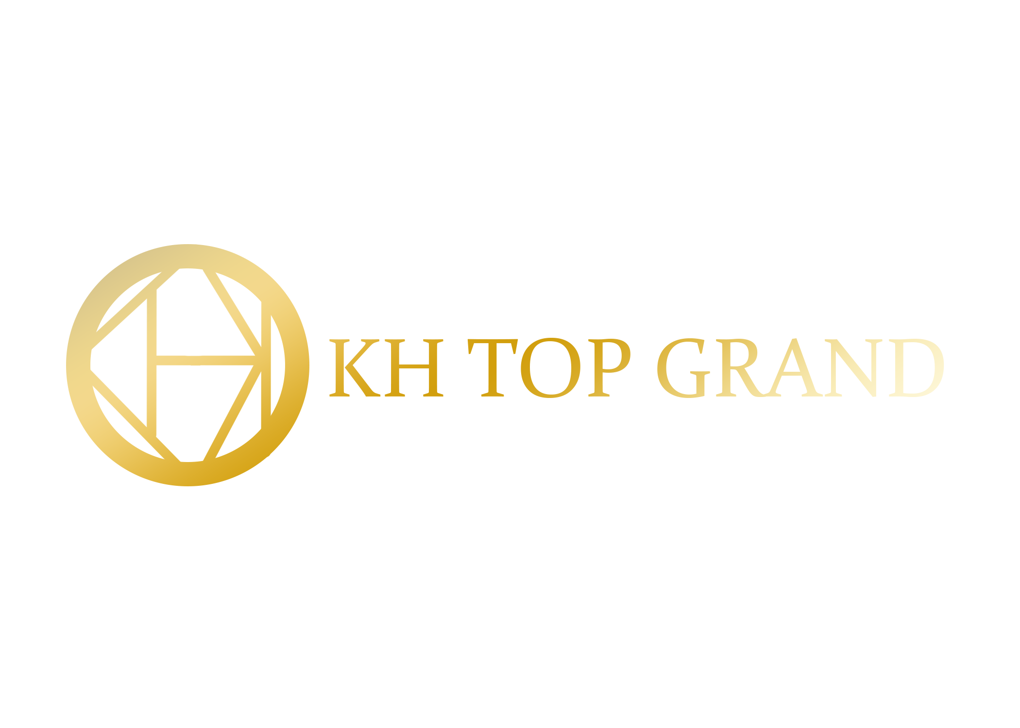 KH text logo gold gradient 粗 PNG on wall 2 – KH Top Grand Seafood